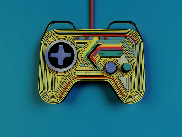 Abstract Lines Drawing of Video Game Controller. AI Generated Stock ...