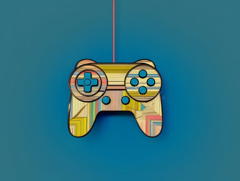 Abstract Lines Drawing of Video Game Controller. AI Generated Stock ...