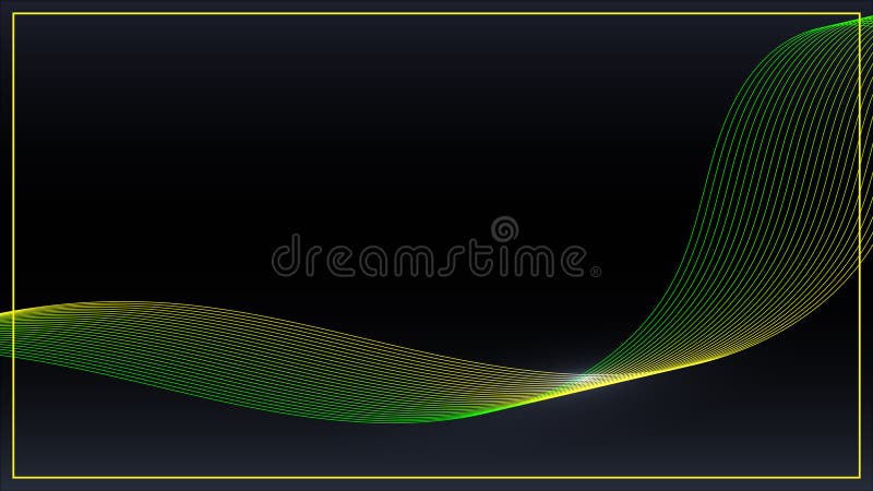 Abstract Lines Lighting Effect with Frame on Black Background Stock ...