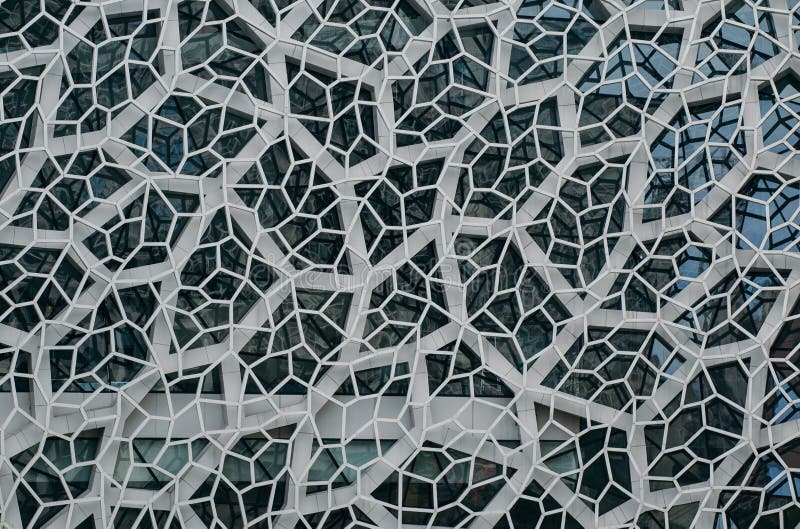 Abstract Lines Modern Grid Pattern on the Windows of the Building ...