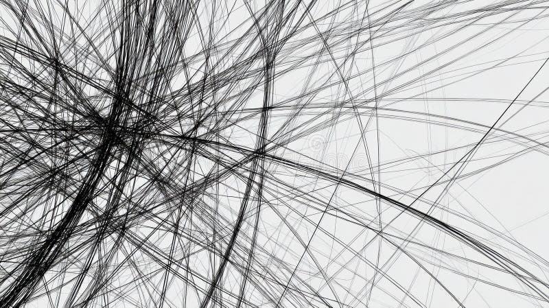 Abstract Lines and Patterns Create a Dynamic Visual Contrast on a White ...