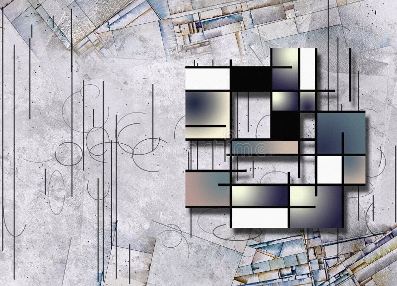 Abstract Rectangular Shapes Composition Stock Illustration ...