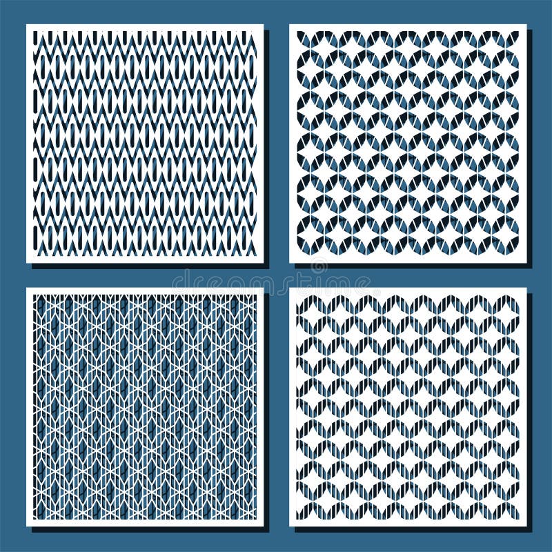 Abstract Lines and Shapes Pattern for Laser Cutting. Universal Greeting ...