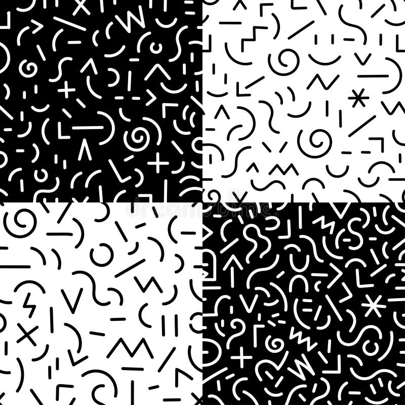 Abstract Lines Sign and Symbols Seamless Pattern Set ,vector Design ...