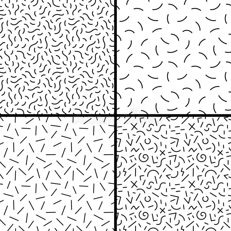 Abstract Lines Sign and Symbols Seamless Pattern Set ,vector Design ...