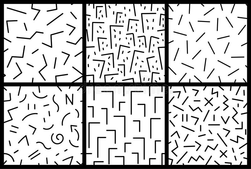 Abstract Lines Sign and Symbols Seamless Pattern Set ,vector Design ...