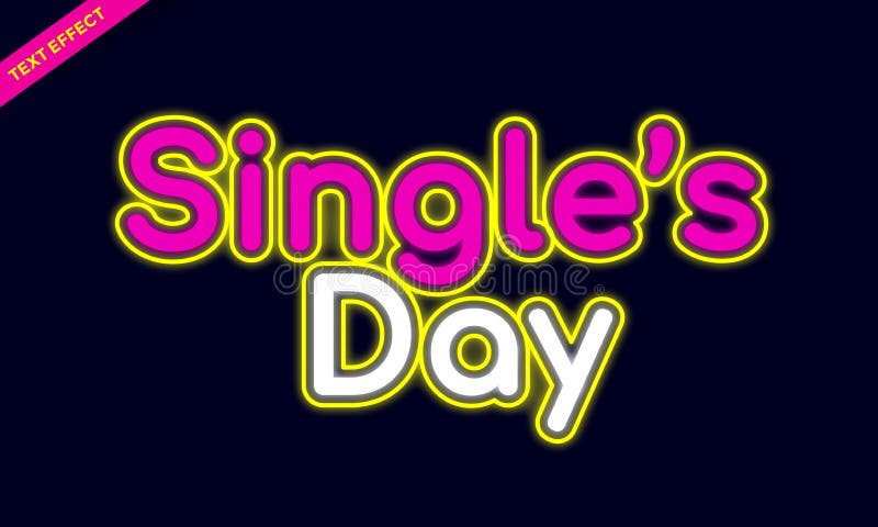 Abstract Lines Single Day Text Effect Stock Vector - Illustration of ...