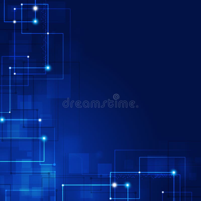 Abstract Lines Technology Blue Background Stock Illustration ...