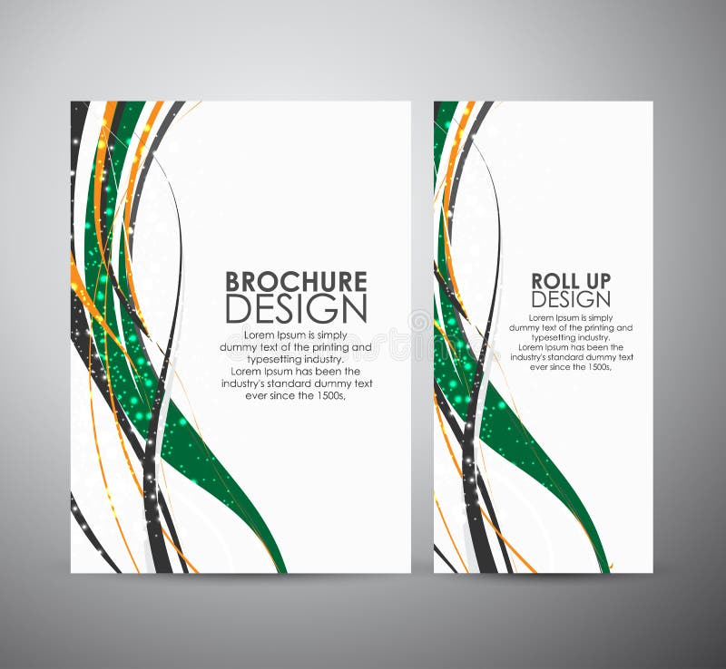 Abstract Lines Vector Brochure Business Design Template or Roll Up ...