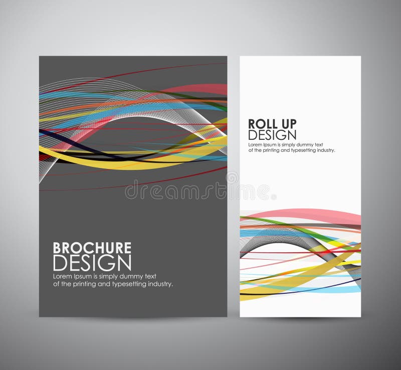 Abstract Lines Vector Brochure Business Design Template or Roll Up ...