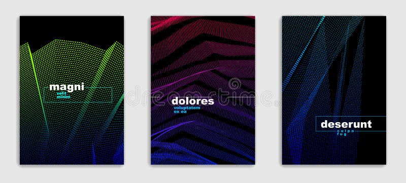Abstract Lines Vector Minimal Modern Brochures Design Set, Cover Stock ...