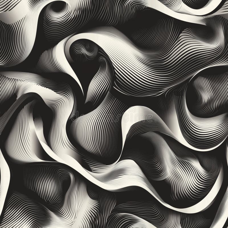Abstract Linework Fluid Motion Background Stock Illustration ...
