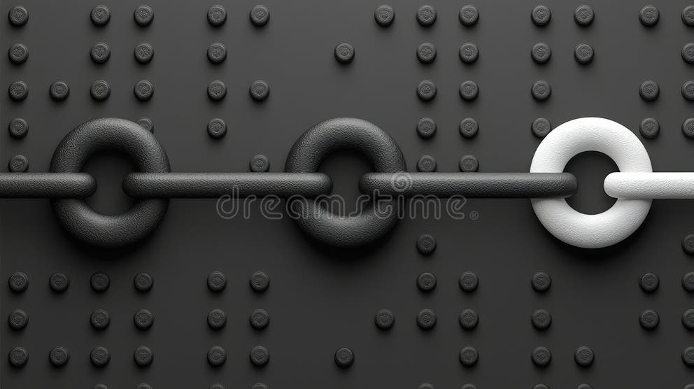 Abstract Links Design on Textured Black Background Symbolizing ...