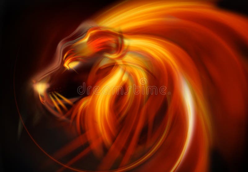 Abstract lion head flame stock illustration. Illustration of king ...