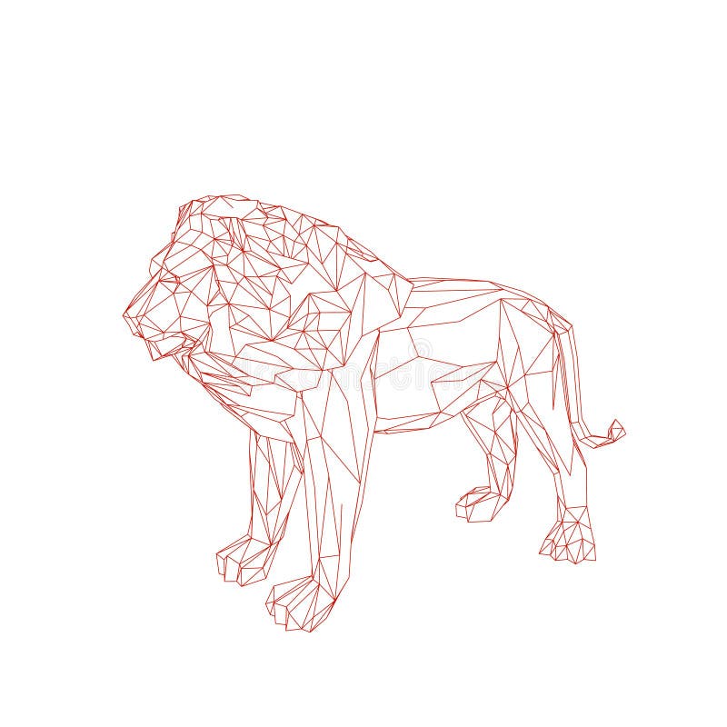Abstract Lion. Isolated on White Background. Vector Outline ...
