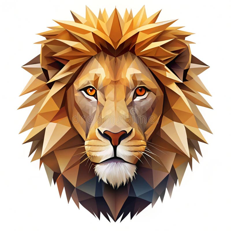 Abstract Lion with Simplified Features Stock Illustration ...