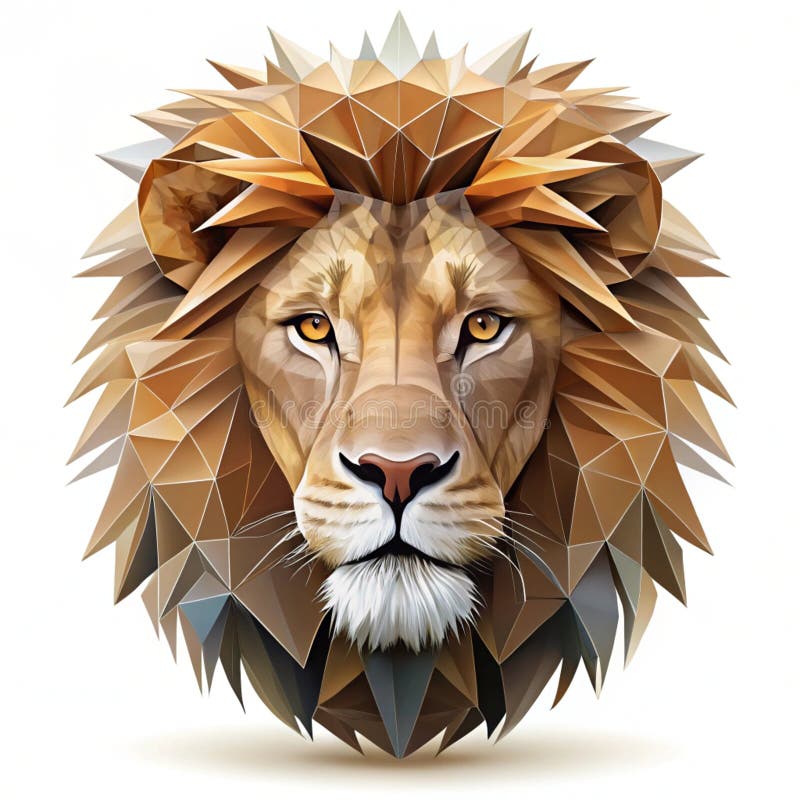 Abstract Lion with Simplified Features Stock Illustration ...