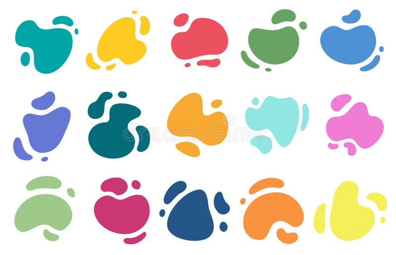 Abstract Liquid Amorphous Shapes. Spots of Different Shapes. Flowing ...