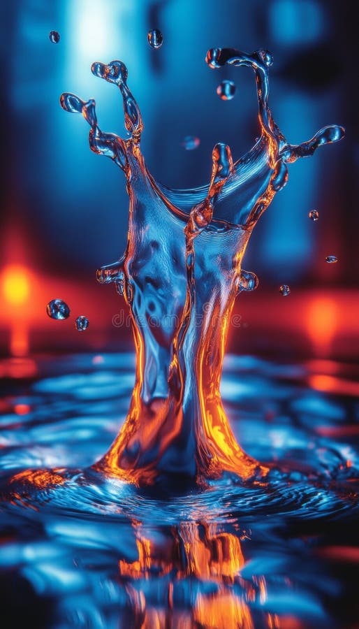 Abstract Liquid Art Colorful Water Splash with a Dynamic, Fluid Form on ...