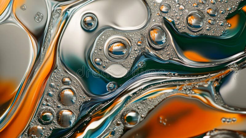 Abstract Liquid Art Swirls Bubbles Colors Stock Illustration ...
