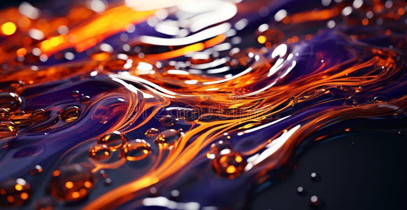 Abstract Liquid Art: Vivid Orange and Purple Fluid Patterns for Modern ...
