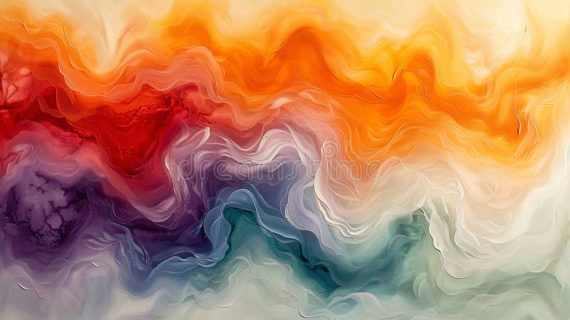 Abstract Liquid Art with Wavy, Flowing Layers Stock Illustration ...