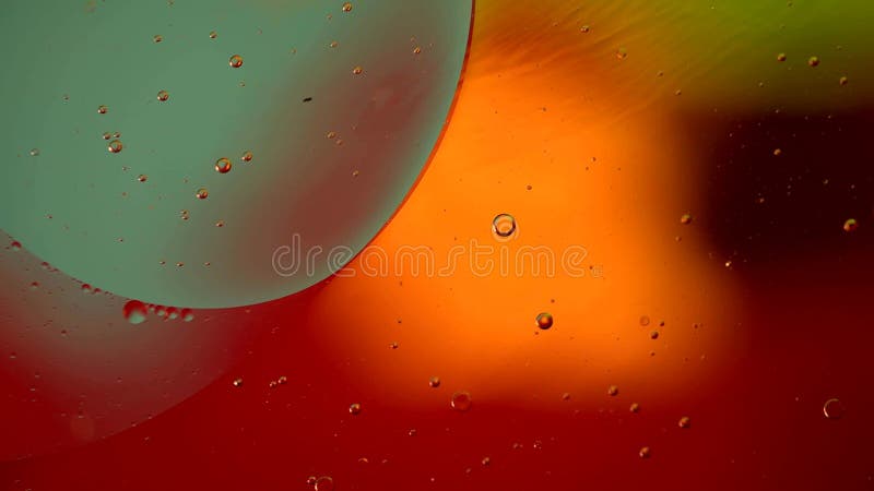 Abstract Liquid Background. Movement of Oil Droplets in Circle. Stock ...