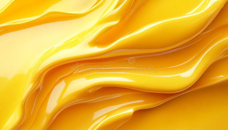 Abstract Liquid Background, Smooth Golden Waves, Shiny Yellow Texture ...