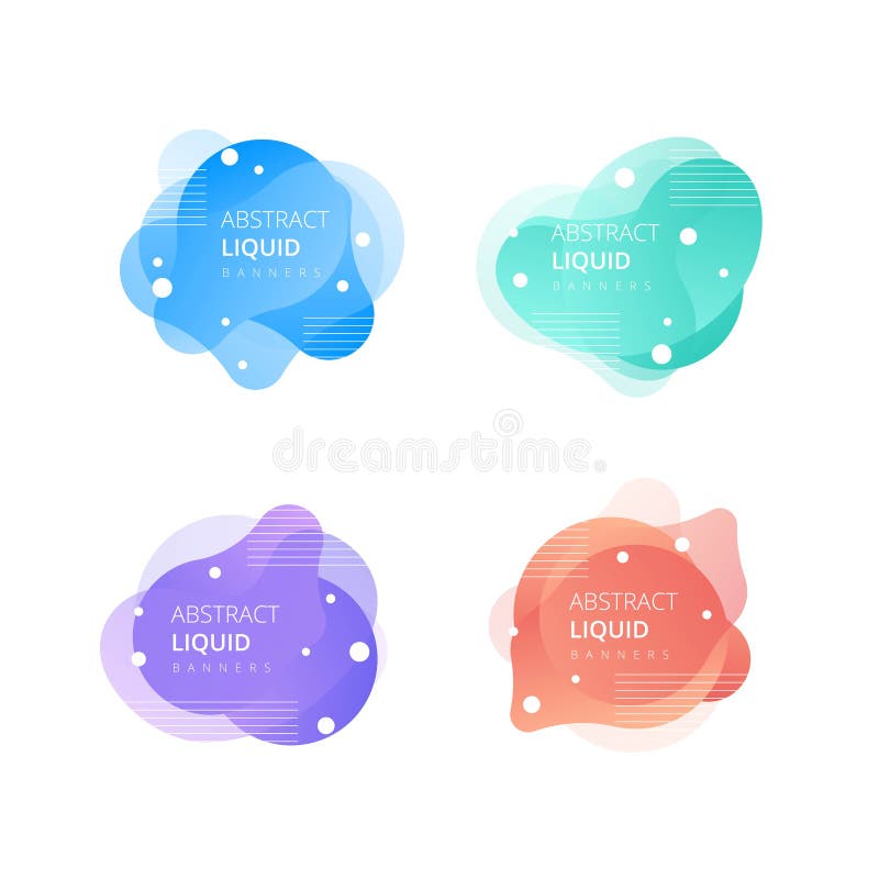 ABSTRACT LIQUID BANNERS stock vector. Illustration of bright - 158239857