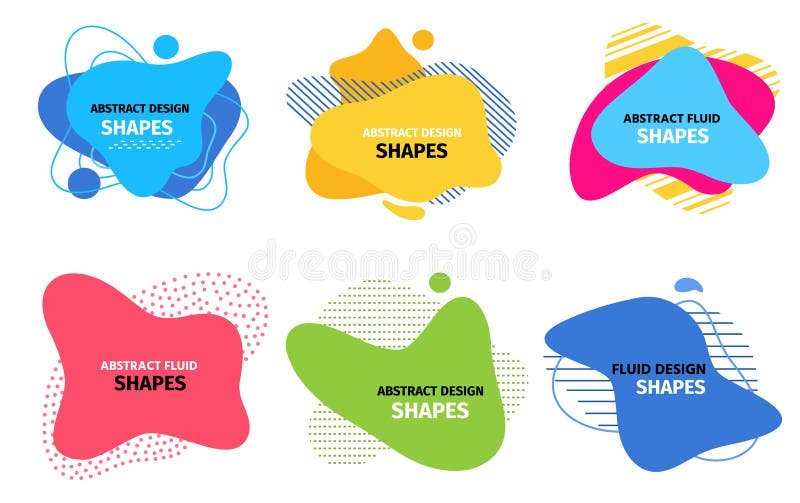 Abstract Liquid Blob Shapes Modern Banners Designs. Minimal Dynamical ...
