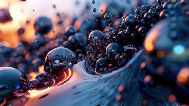 Abstract Liquid Bubbles with Shiny Surface and Vibrant Gradient ...
