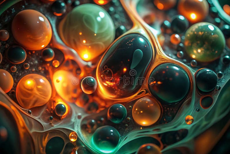Abstract Liquid Bubbles, Vibrant Colors, Deep Space Background ...