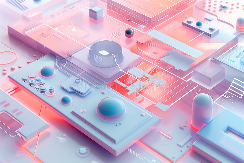 Abstract Liquid Button and Detailed Panel on Mother Board Circuit ...