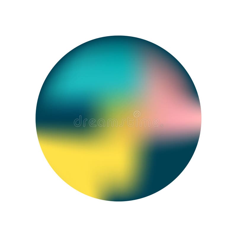 Abstract Liquid Circle, Floating Drop of Paint with Gradient. Liquid ...