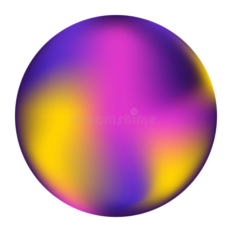 Abstract Liquid Circle, Floating Drop of Paint with Gradient. Liquid ...