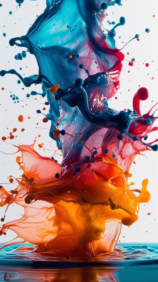 Abstract Liquid Color Splash on White Background Stock Image - Image of ...