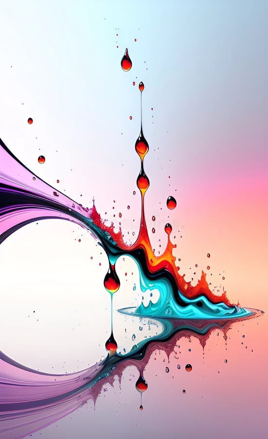Abstract Liquid Colourful Background, Drops, Mirror Surface - AI ...