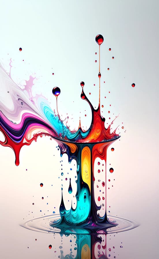 Abstract Liquid Colourful Background, Drops, Mirror Surface - AI ...