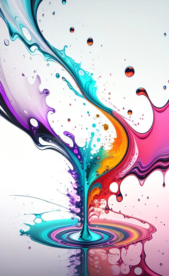 Abstract Liquid Colourful Background, Drops, Mirror Surface - AI ...