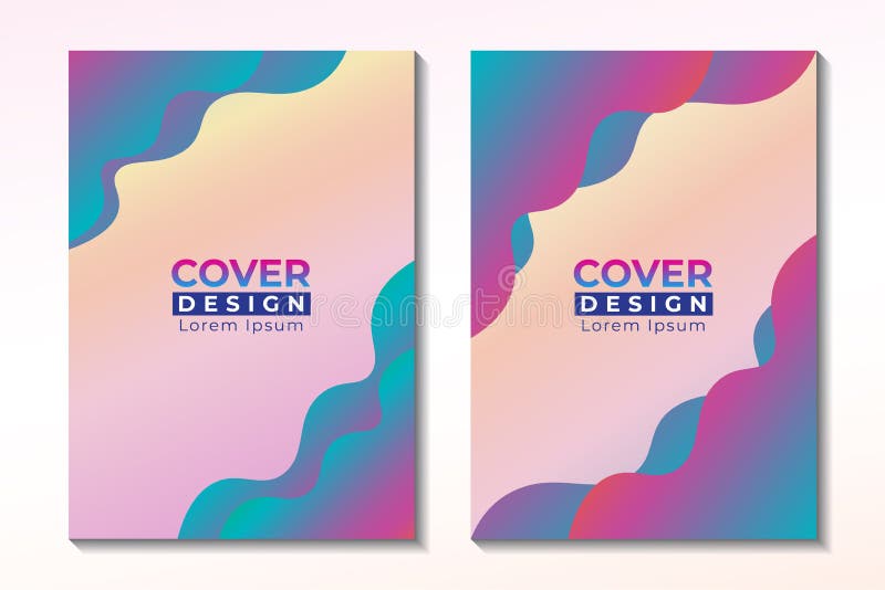 Abstract Liquid Cover Design Template with Editable Text Style. Neon ...