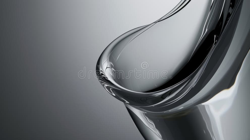 Abstract Liquid Curve in Transparent Glass Form Stock Image - Image of ...