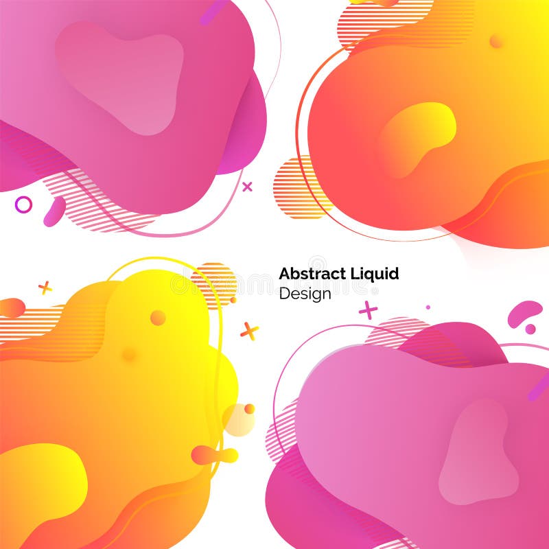 Abstract Liquid Design Set of Posters Template Stock Vector ...