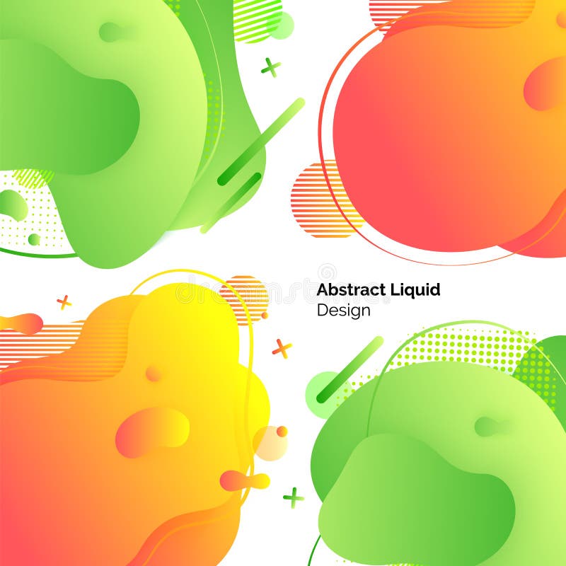 Abstract Liquid Design Set of Posters Template Stock Vector ...