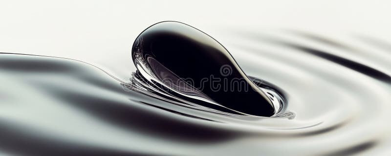 Abstract Liquid Droplet Forming on Smooth Surface Stock Photo - Image ...