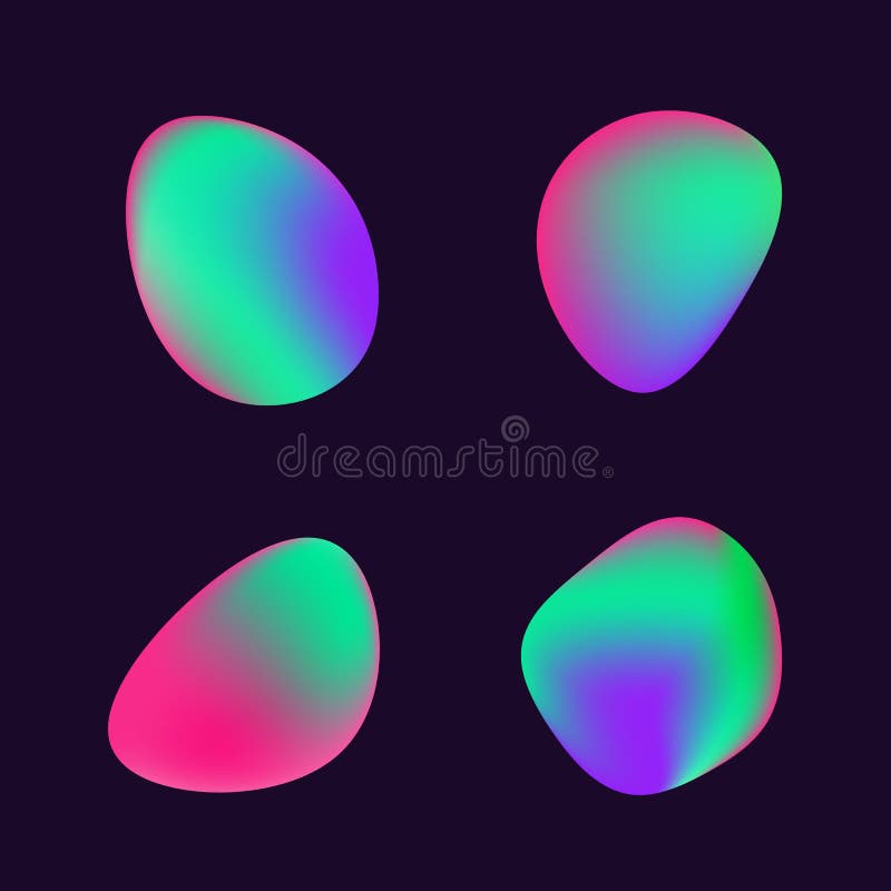 Abstract Liquid Drops. Gradient Colors Free Shape. Stock Vector ...