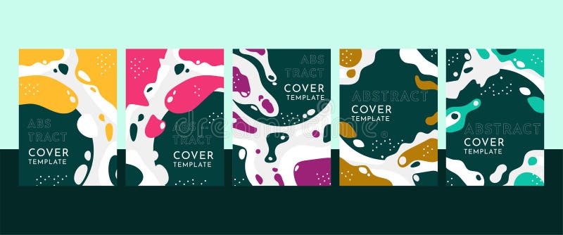 Abstract Liquid Effect Covers Template Collection, Colorfull Poster ...