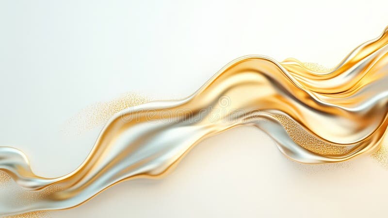 Abstract Liquid Flow with Golden Accents and Soft Reflections Stock ...