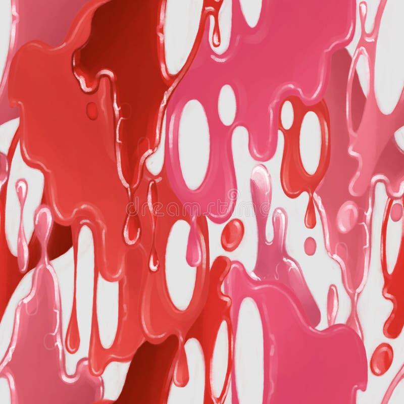 Abstract Liquid Flows in Red Color with Glossy Effect. Stock Photo ...