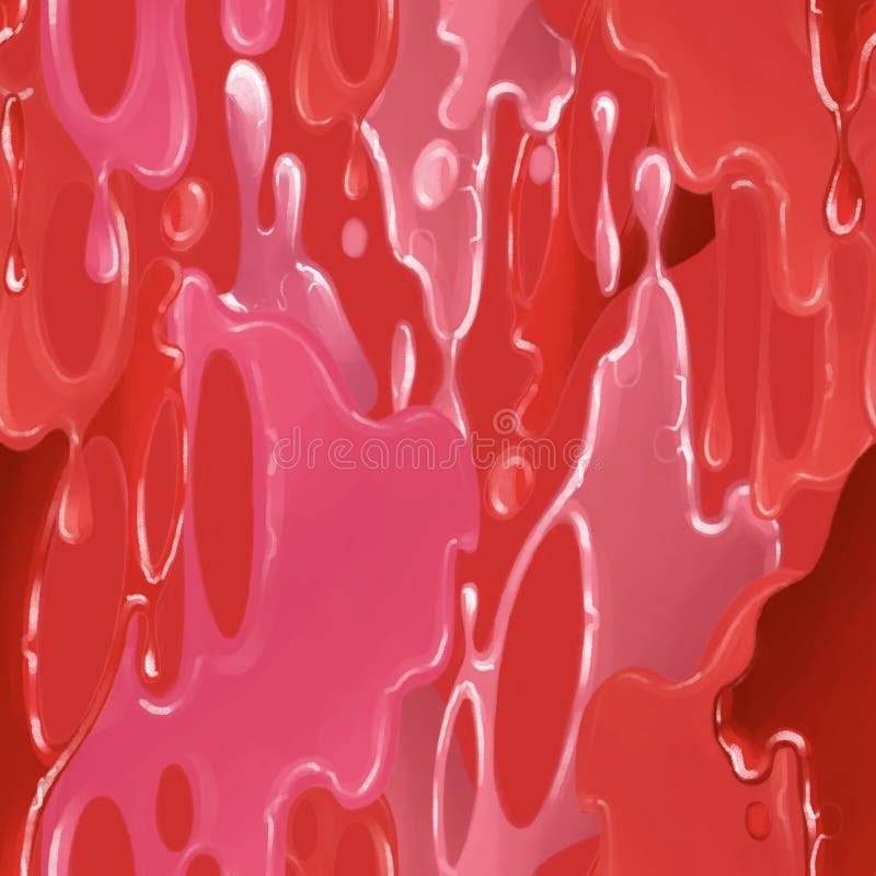 Abstract Liquid Flows in Red Color with Glossy Effect. Stock Image ...