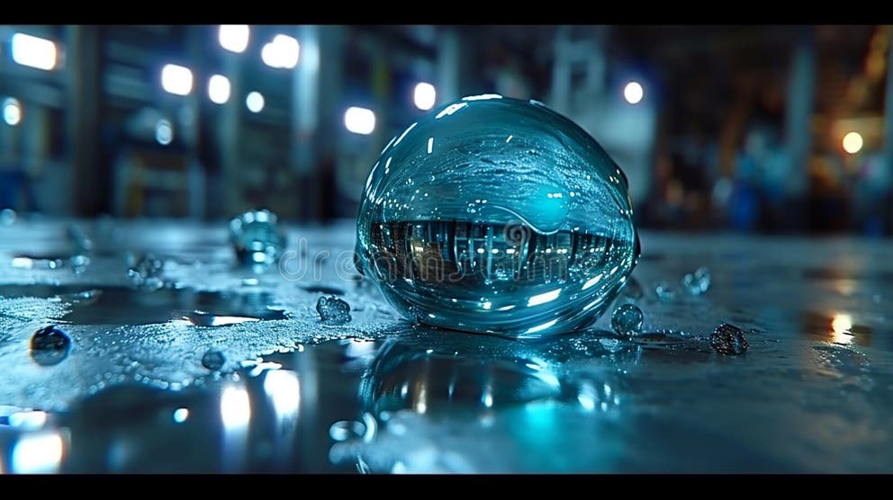 Abstract Liquid Fluid with Dynamic Raytracing Reflection Stock Photo ...